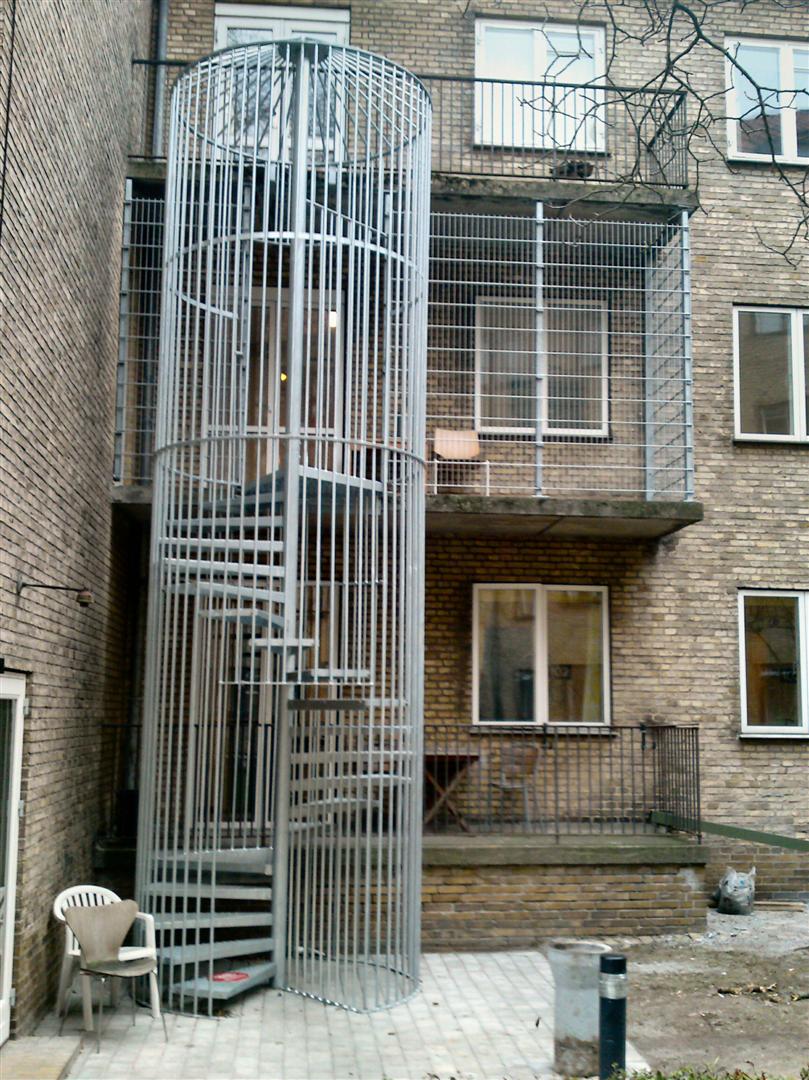 Spindeltrappe incl. 2 Reposer, Sikkerhedsgitter / Sikringsgitter ...